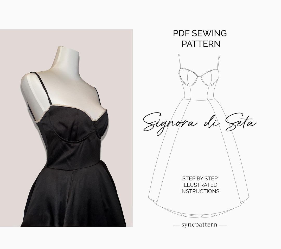 Signora Di Seta | Bustier Dress Sewing Pattern | XS - XL - Etsy