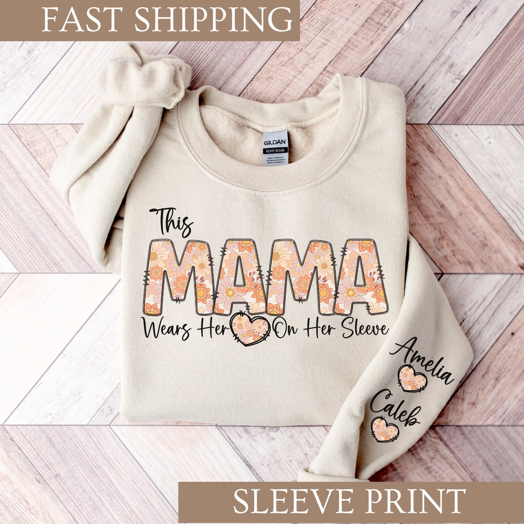 Custom Mama Sweatshirt With Kids Names, Personalized Mom Sweatshirt ...