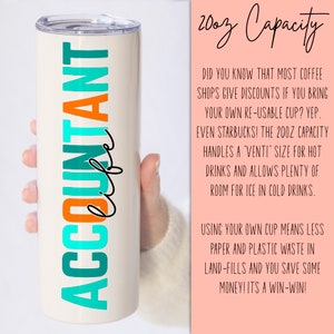 Accountant Gift Idea Personalized, CPA Tumbler for Coworker, Cute Gift ...
