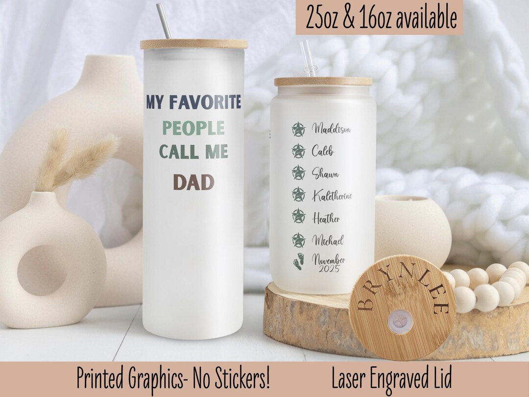 Personalized Dad Gifts, Dad Gifts, Daddy Glass Tumbler With Kids Name ...