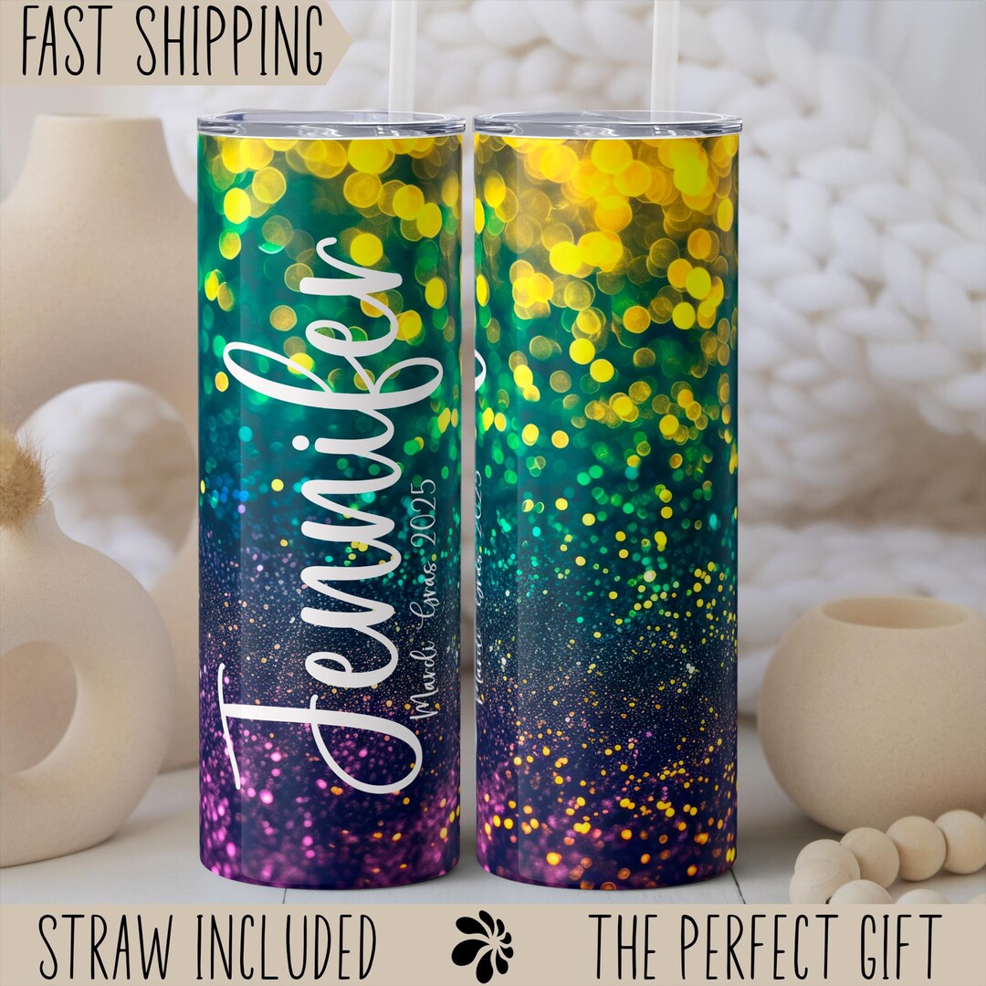 Personalized Mardi Gras Tumbler, Custom Fat Tuesday Cup, New Orleans ...