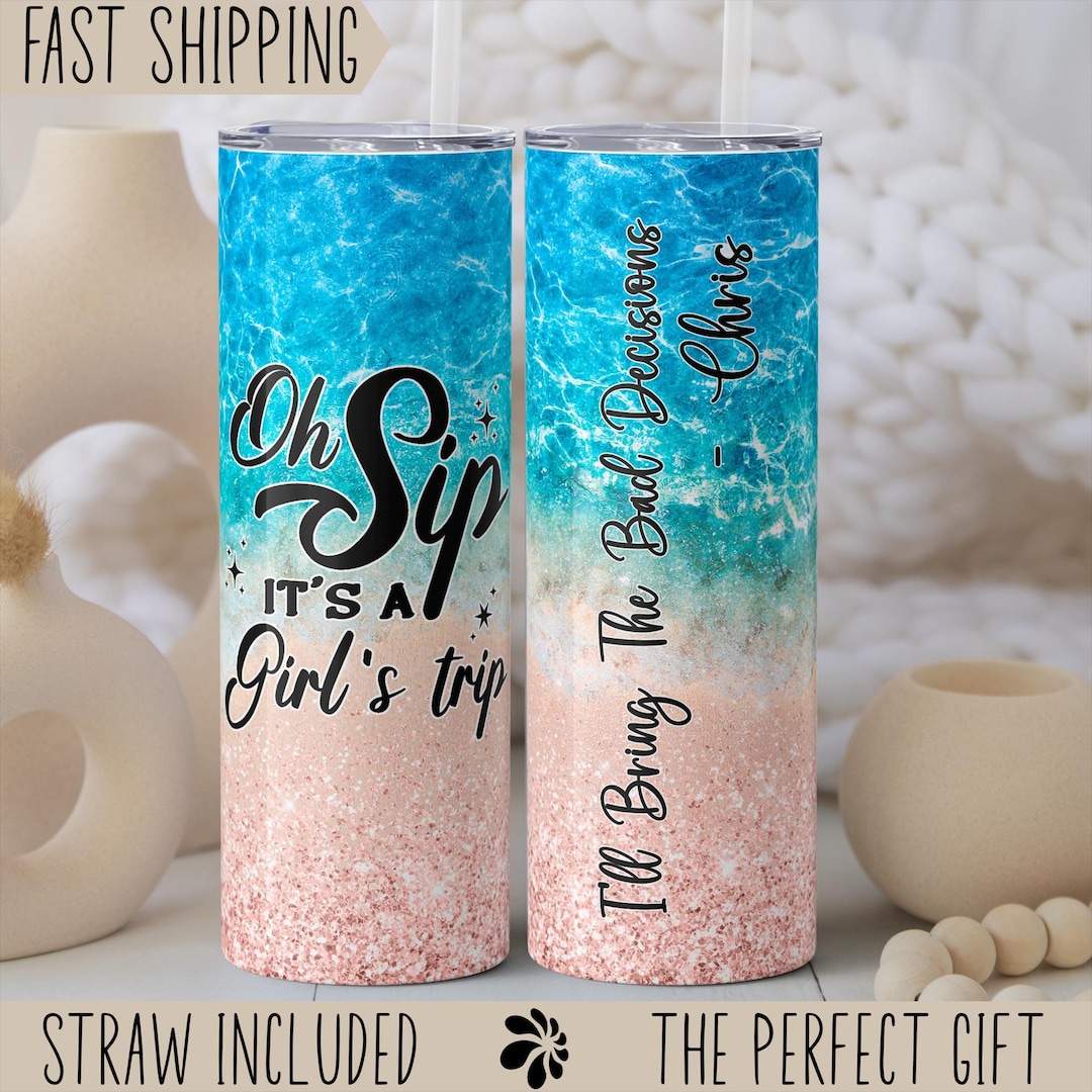 Personalized Girls Trip Tumbler, Birthday Trip Travel Cup, Girls ...