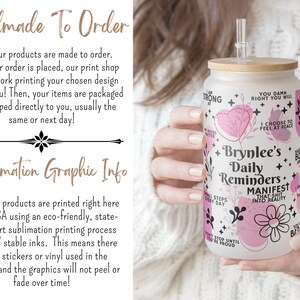 Personalized Daily Reminders Iced Coffee Cup - Custom Daily ...