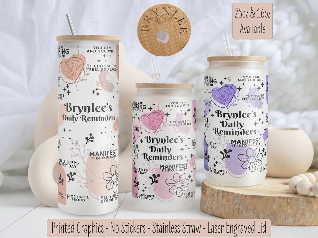 Personalized Daily Reminders Iced Coffee Cup - Custom Daily ...