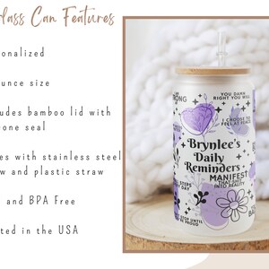 Personalized Daily Reminders Iced Coffee Cup - Custom Daily ...