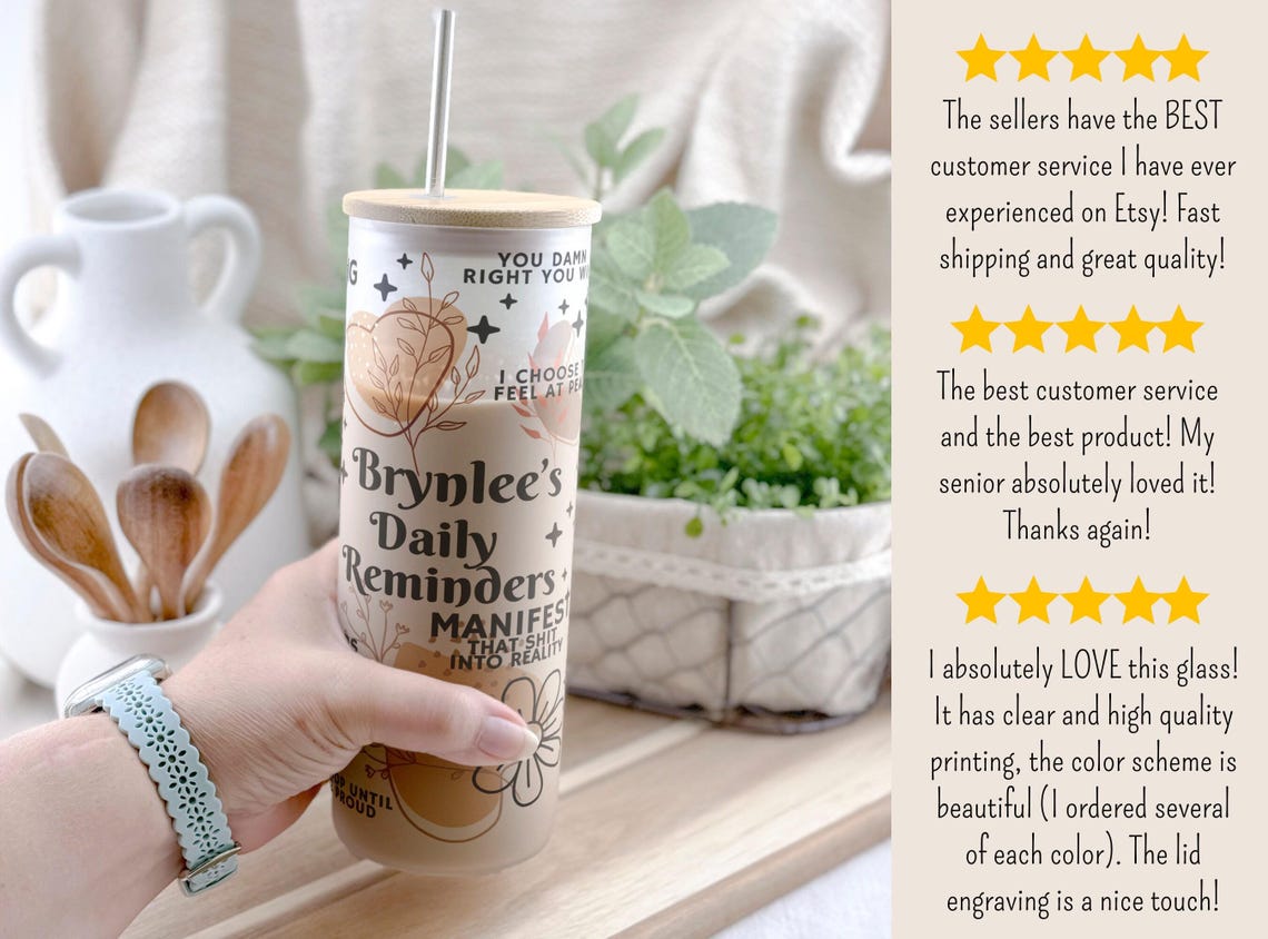 Personalized Daily Reminders Iced Coffee Cup - Custom Daily ...