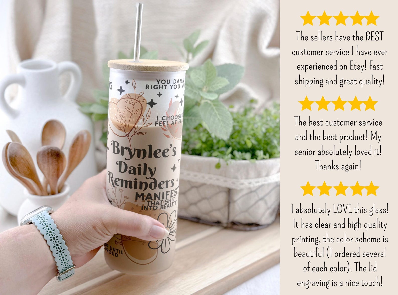 Personalized Daily Reminders Iced Coffee Cup - Custom Daily ...