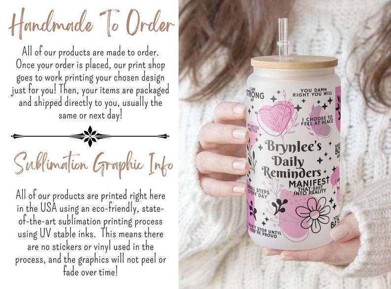 Personalized Daily Reminders Iced Coffee Cup - Custom Daily ...