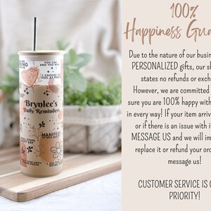 Personalized Daily Reminders Iced Coffee Cup - Custom Daily ...