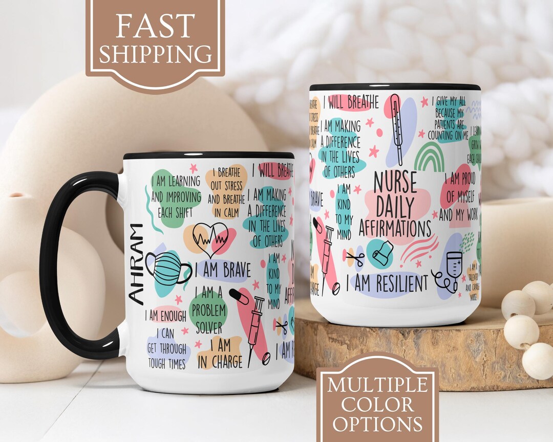 Personalized Nurse Affirmation Gift, Nurse Appreciation Week Coffee Mug ...