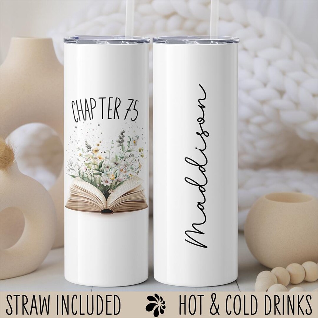 Personalized Chapter 75 Tumbler, 75th Birthday Gift, Wildflower Cup ...