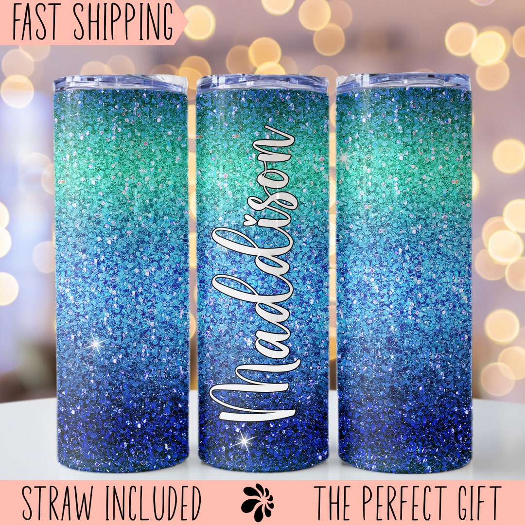 Personalized Glitter Name Tumbler, Custom Glitter Tumbler Cup With Lid ...