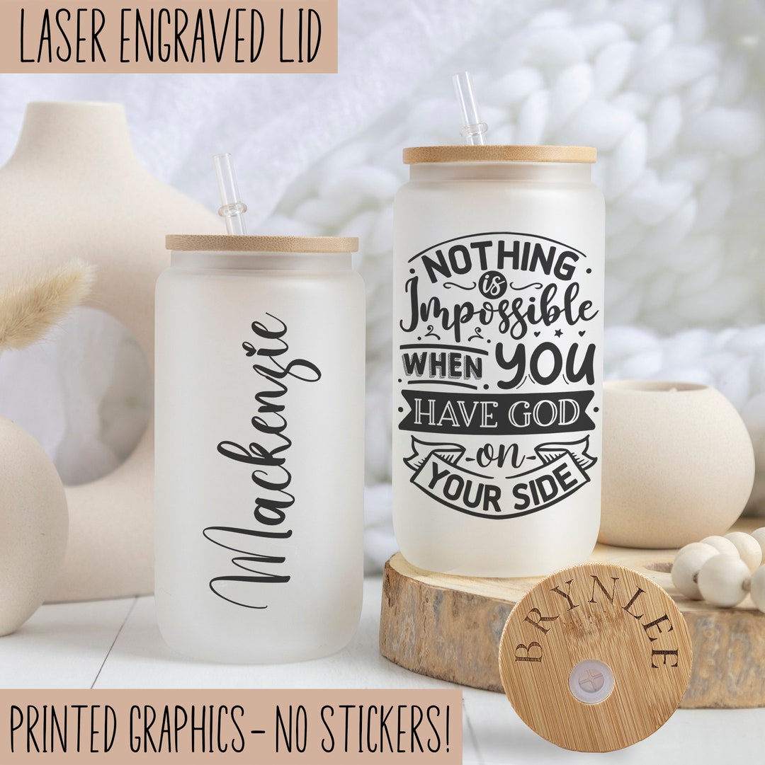 Christian Iced Coffee Cup - Custom Faith Glass Tumbler, Personalized ...