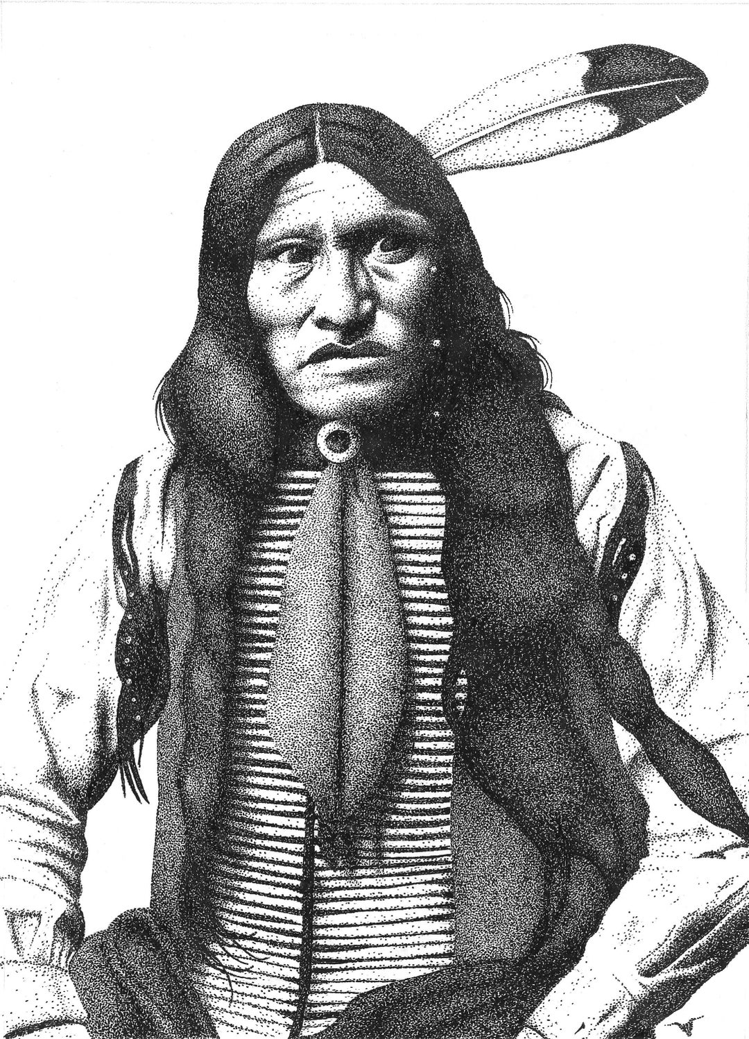 Native American Kicking Bear, of the Oglala Lakota Stipple Ink Print - Etsy