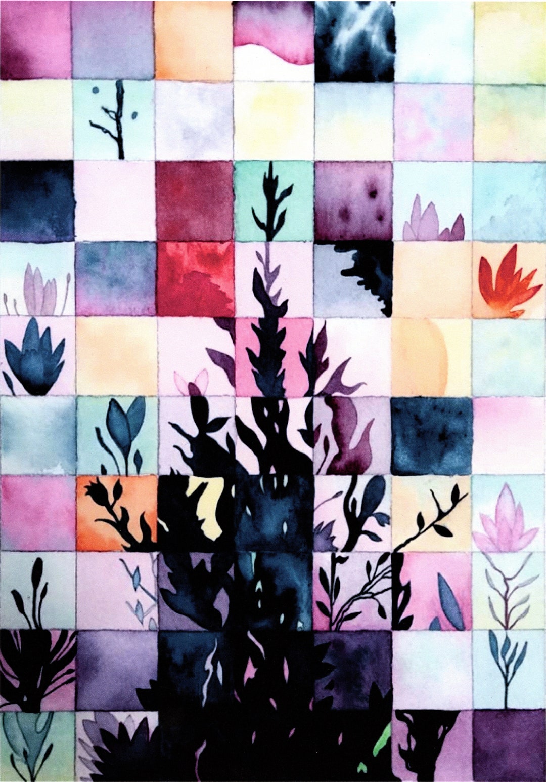 Fragmented Mosaic Watercolor Print - Etsy