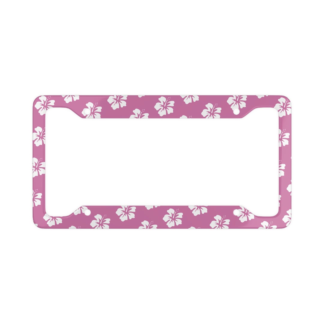 Light Pink Hibiscus Hawaiian Surfer License Plate Frame. Hawaiian ...