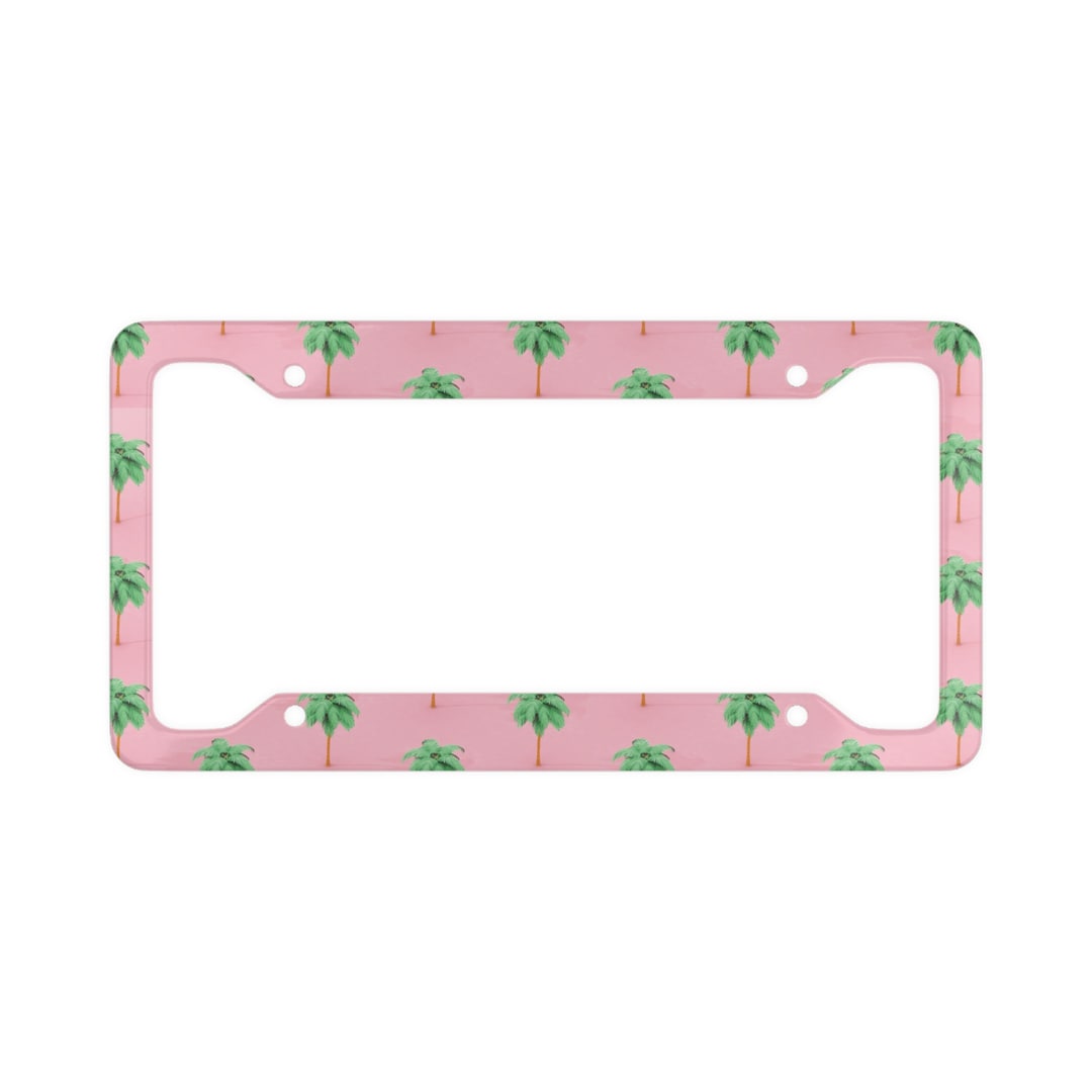 Pink Palm Tree License Plate Frame - License Plate Frame - License ...