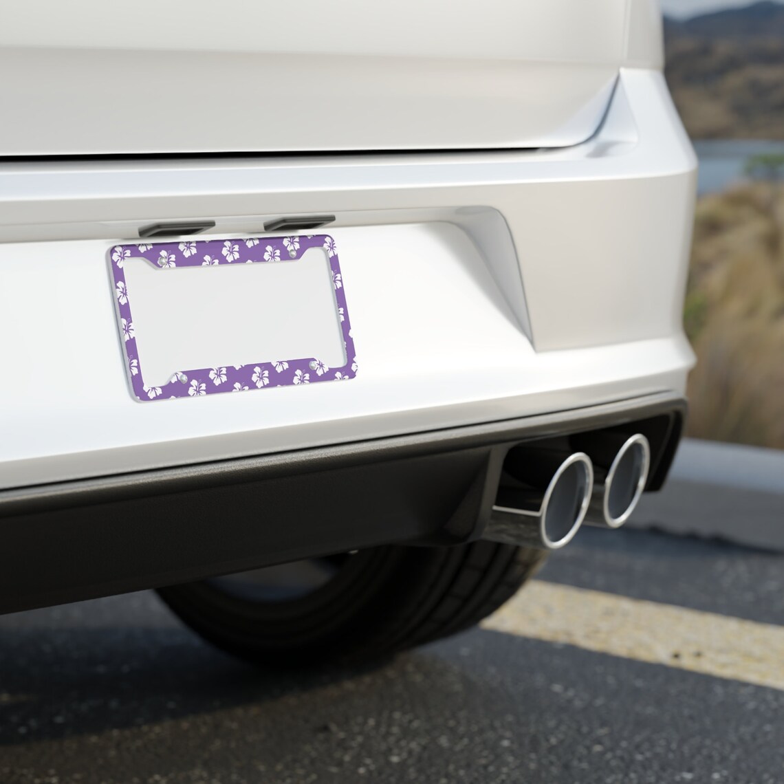 Light Purple Hibiscus Hawaiian Surfer License Plate Frame. Hawaiian ...