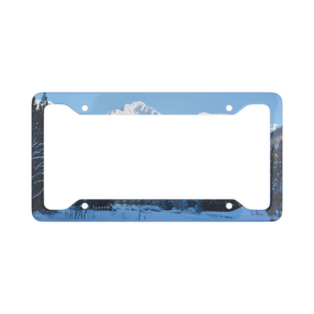 Mountain License Plate Frame. Winter License Plate Frame. Snowboarder ...