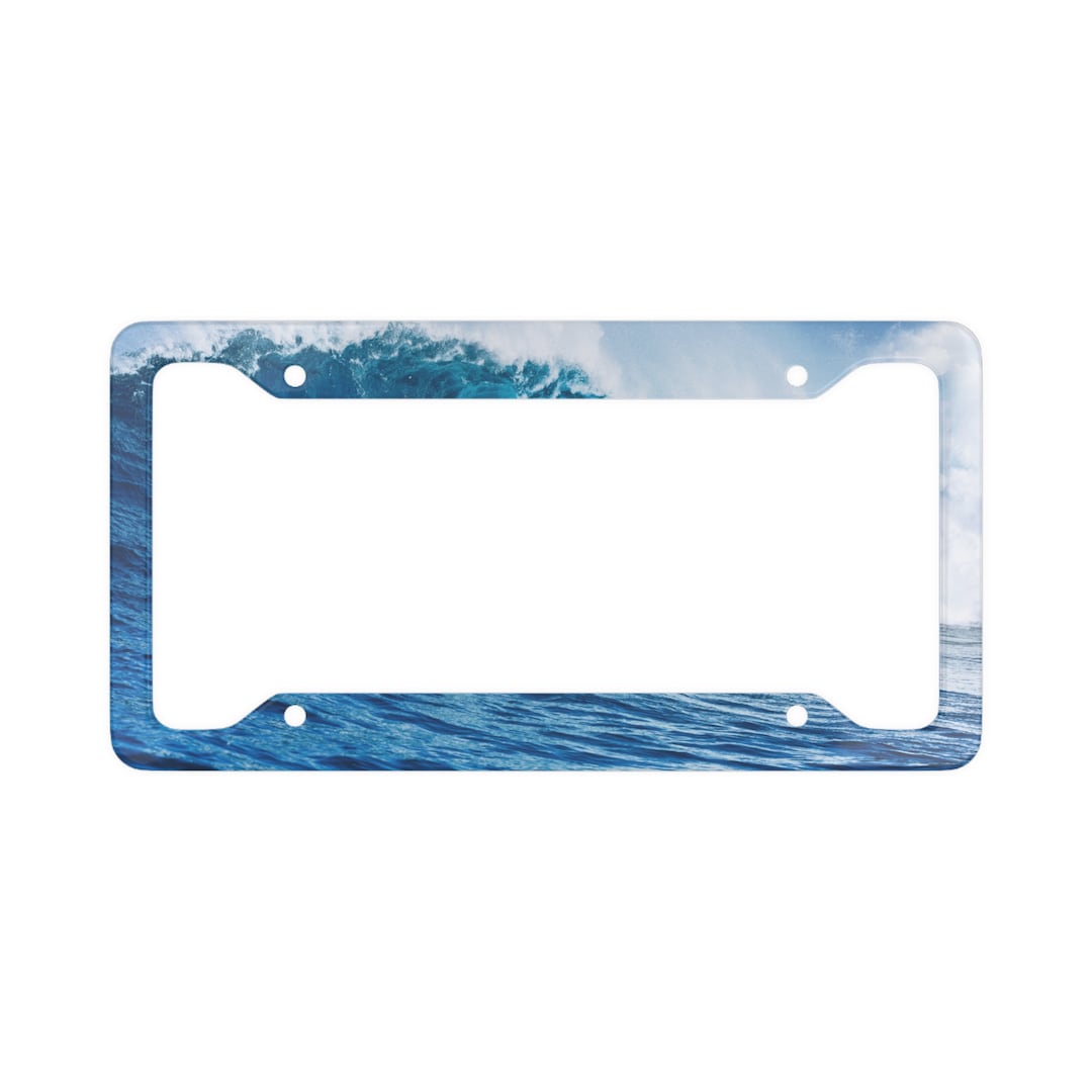 Surfer Wave License Plate Frame: Aluminum Beach Car Decor - Etsy