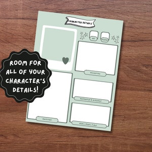 Dnd Character Sheet: Digital or Printable PDF Simple Cute Green Style ...
