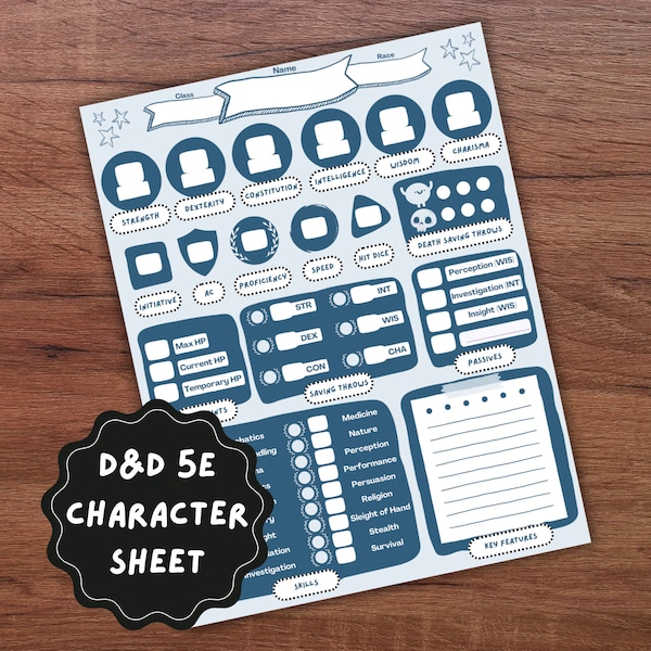 Ocean Character Sheet Dnd - Etsy