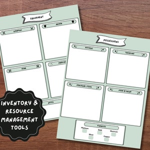 Dnd Character Sheet: Digital or Printable PDF Simple Cute Green Style ...