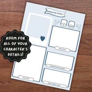 Dnd Character Sheet Blue Digital Printable 5e Template - Etsy