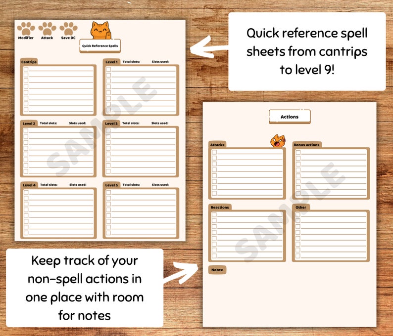 Dnd Character Sheet Digital or Printable Pdf for Dungeons and Dragons ...