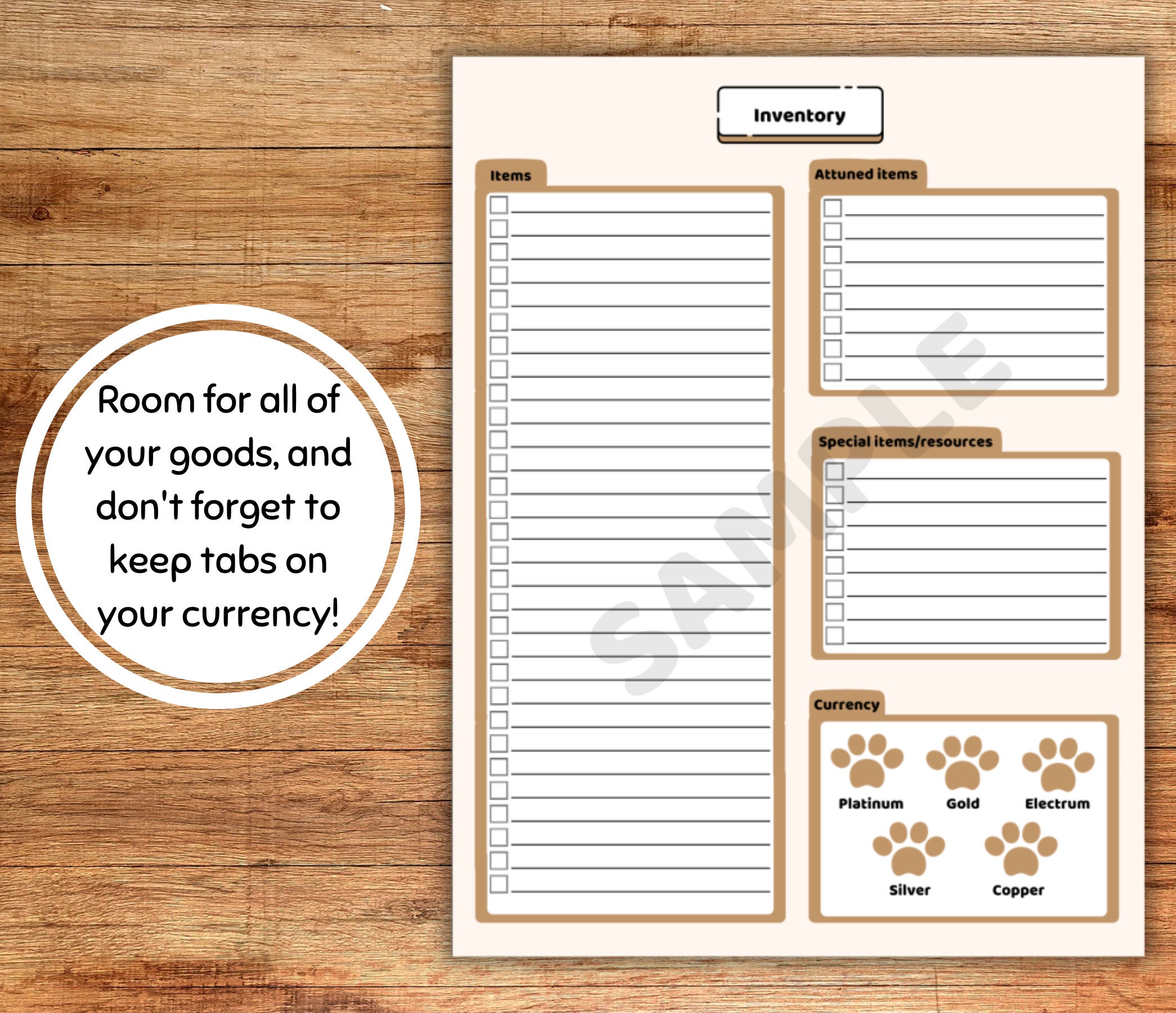 Dnd Character Sheet Digital or Printable Tabby Cat Theme 5e With Spells ...