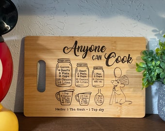 Anyone Can Cook Ratatouille Movie Inspired Cheese, Cutting Wood Board ...