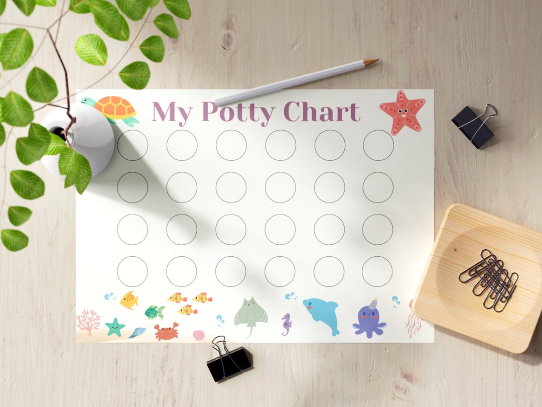 Potty Training Chart Ocean Animal Potty Charts Potty - Etsy