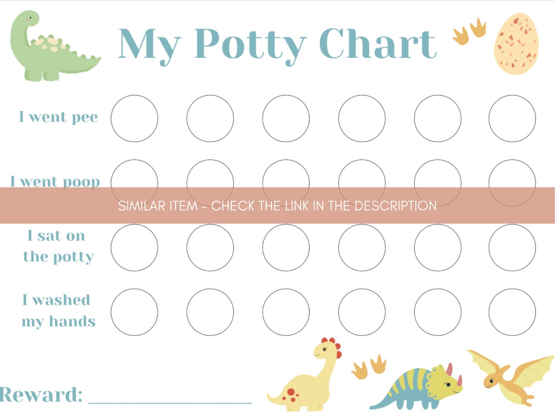 Potty Training Chart Boys Potty Charts Potty Chart Printable - Etsy