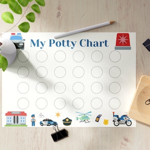 Potty Training Chart Boys, Police Car Potty Charts, Potty Chart ...
