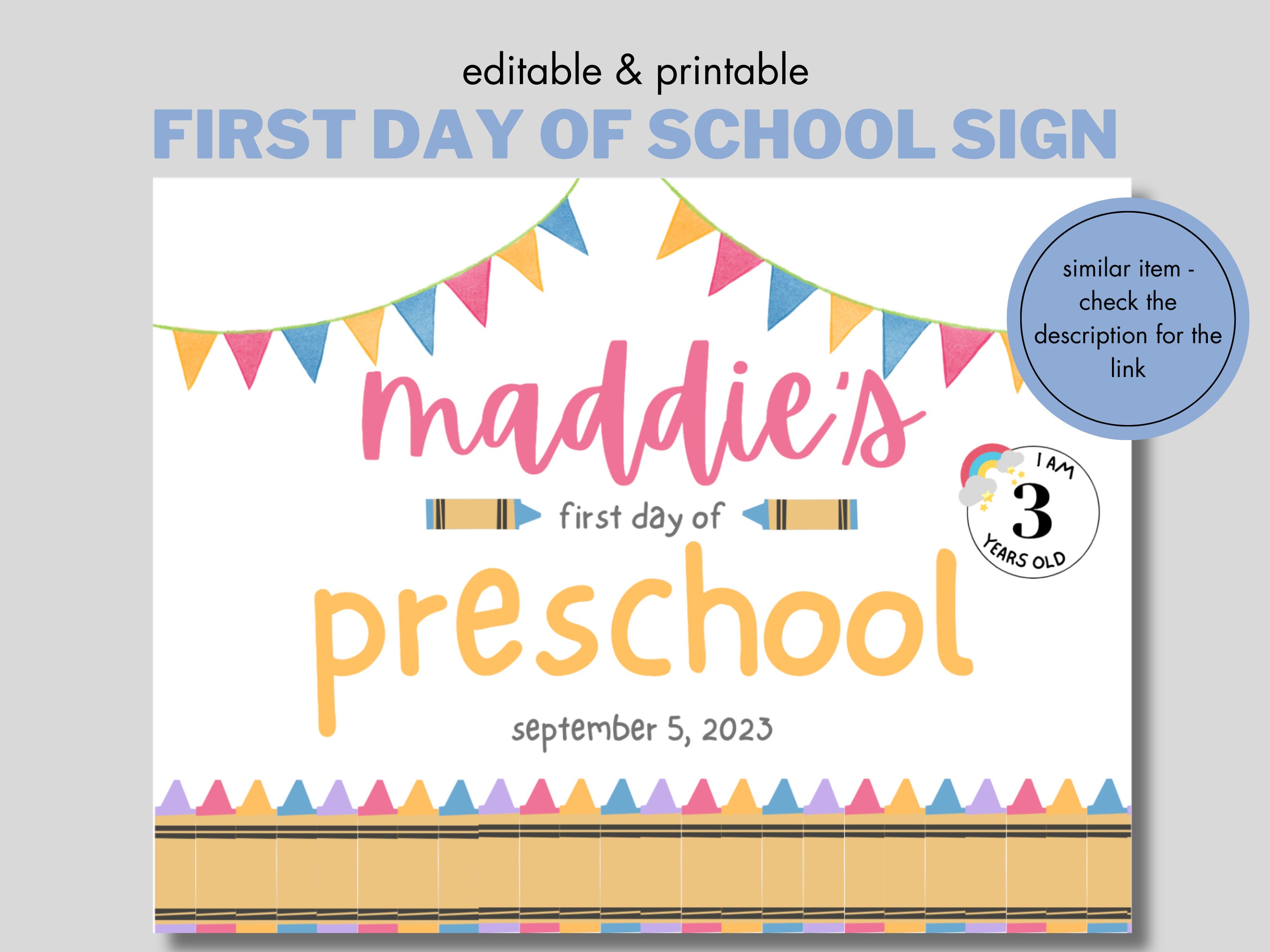 First Day of School Sign Printable, 1st Day of School Sign, Boys First ...
