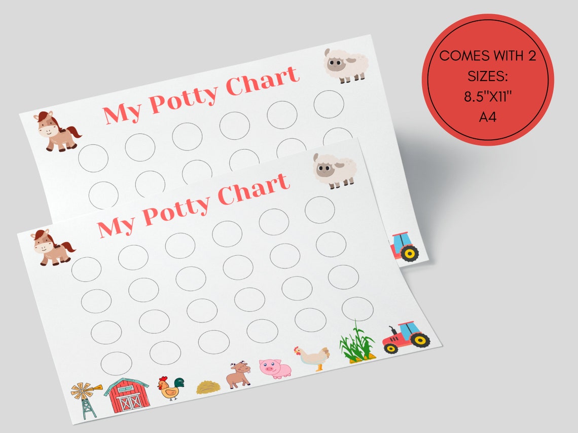 Potty Training Chart, Farm Animal Potty Charts, Potty Training Sticker ...