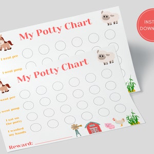 Potty Training Chart, Farm Animal Potty Charts, Potty Training Sticker ...