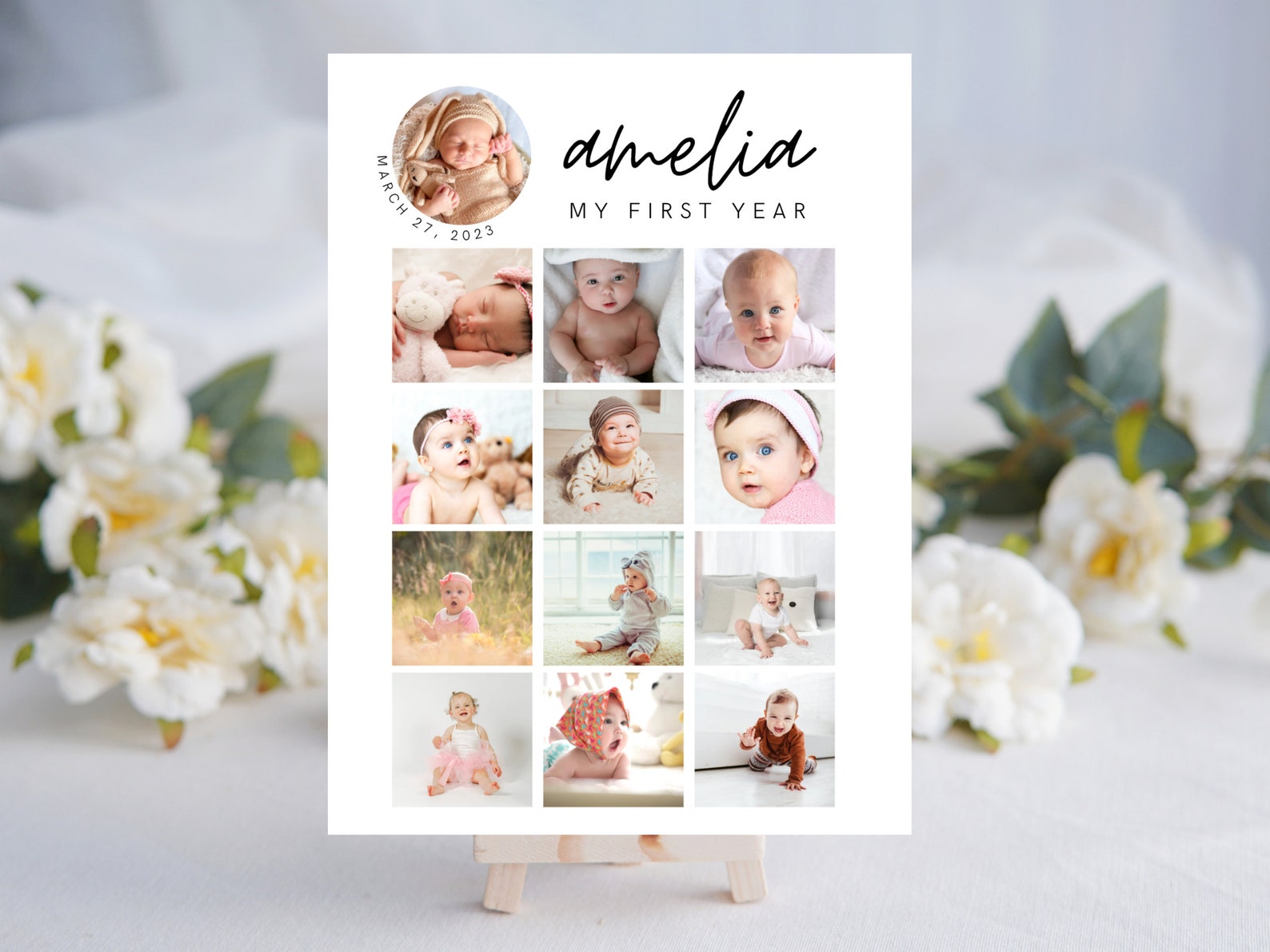 Baby's First Year Picture Display My 1st Year Photo Frame 1st Birthday ...