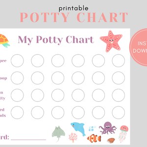 Potty Training Chart, Ocean Animal Potty Charts, Potty Training Sticker ...