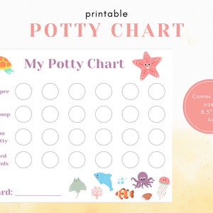 Potty Training Chart Ocean Animal Potty Charts Potty - Etsy