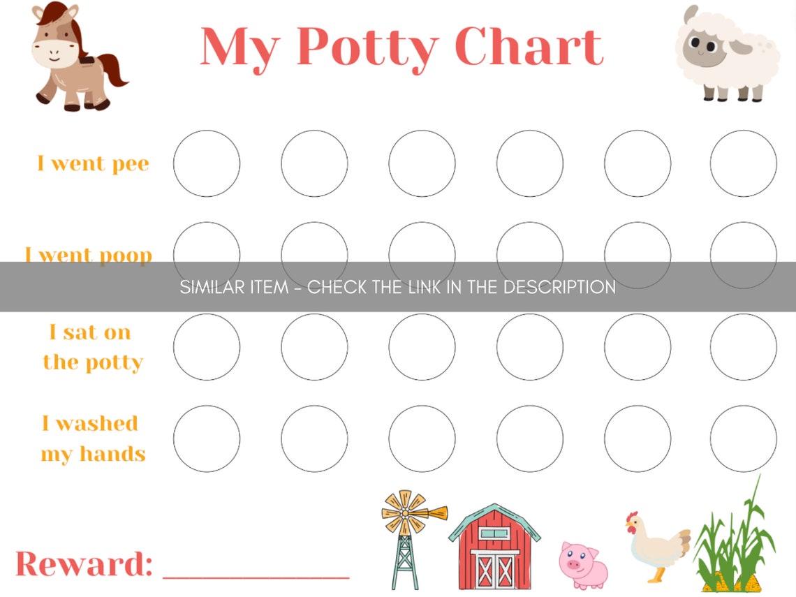 Potty Training Chart, Farm Animal Potty Charts, Potty Training Sticker ...