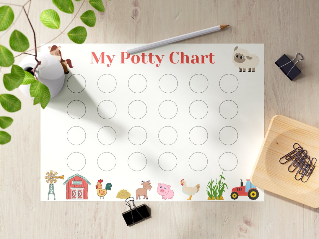 Potty Training Chart, Farm Animal Potty Charts, Potty Training Sticker ...