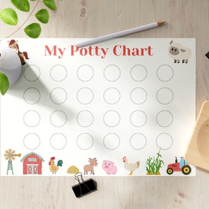 Potty Training Chart, Farm Animal Potty Charts, Potty Training Sticker ...