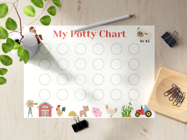Potty Training Chart, Farm Animal Potty Charts, Potty Training Sticker ...