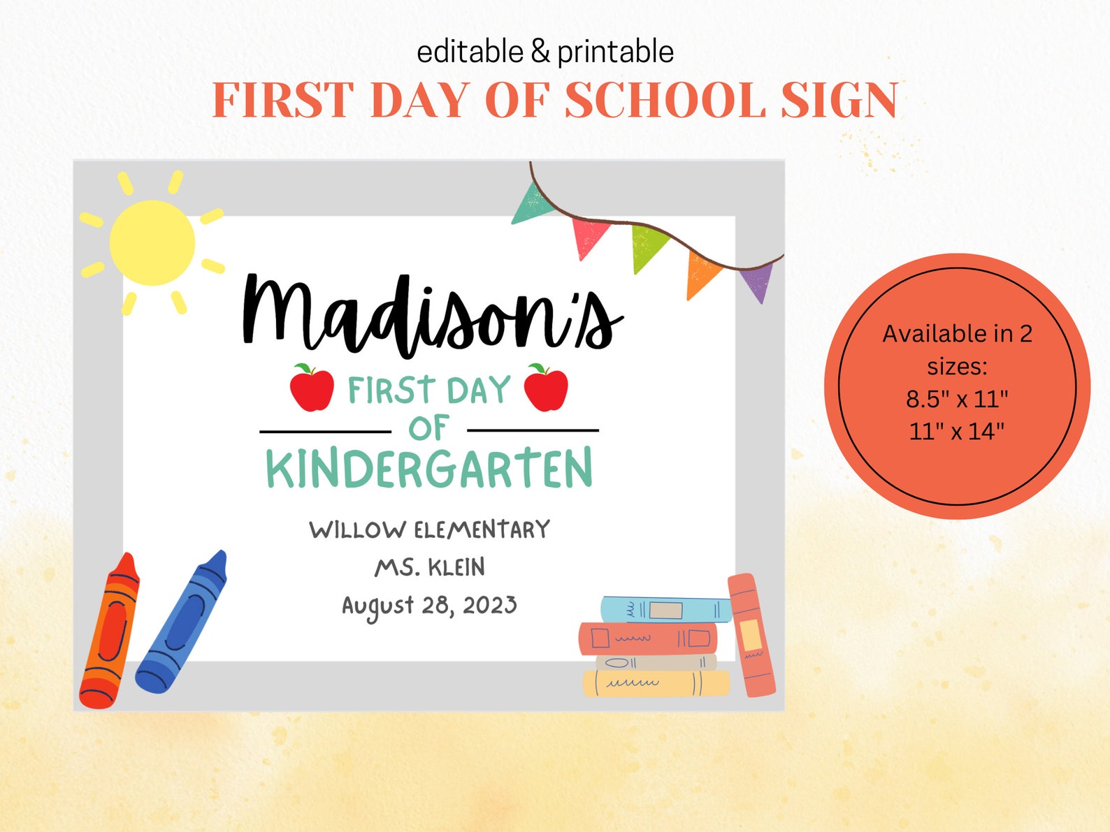 First Day School Sign 1st Day School Sign First Day School - Etsy