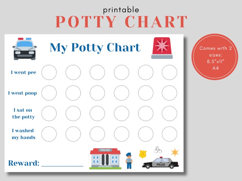 Potty Training Chart Boys, Potty Charts, Potty Chart Printable Reward ...