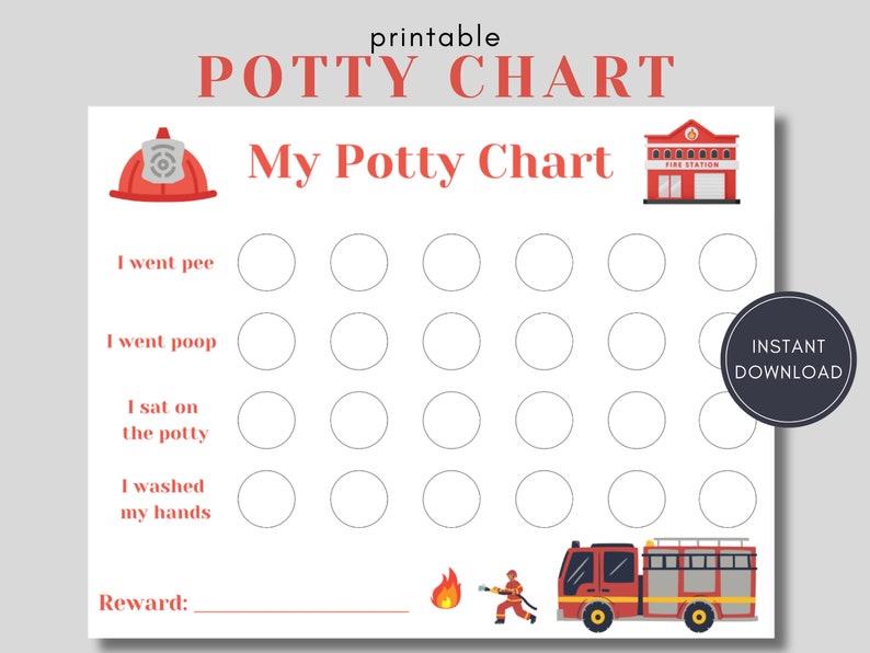 Potty Training Chart Boys, Potty Charts, Potty Chart Printable Reward ...