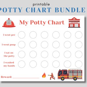 Potty Training Chart Boys, Potty Charts Bundle, Potty Chart Printable ...