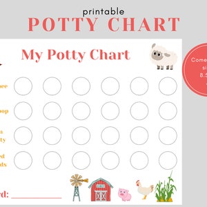 Potty Training Chart, Farm Animal Potty Charts, Potty Training Sticker ...