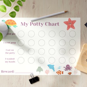 Potty Training Chart, Ocean Animal Potty Charts, Potty Training Sticker ...